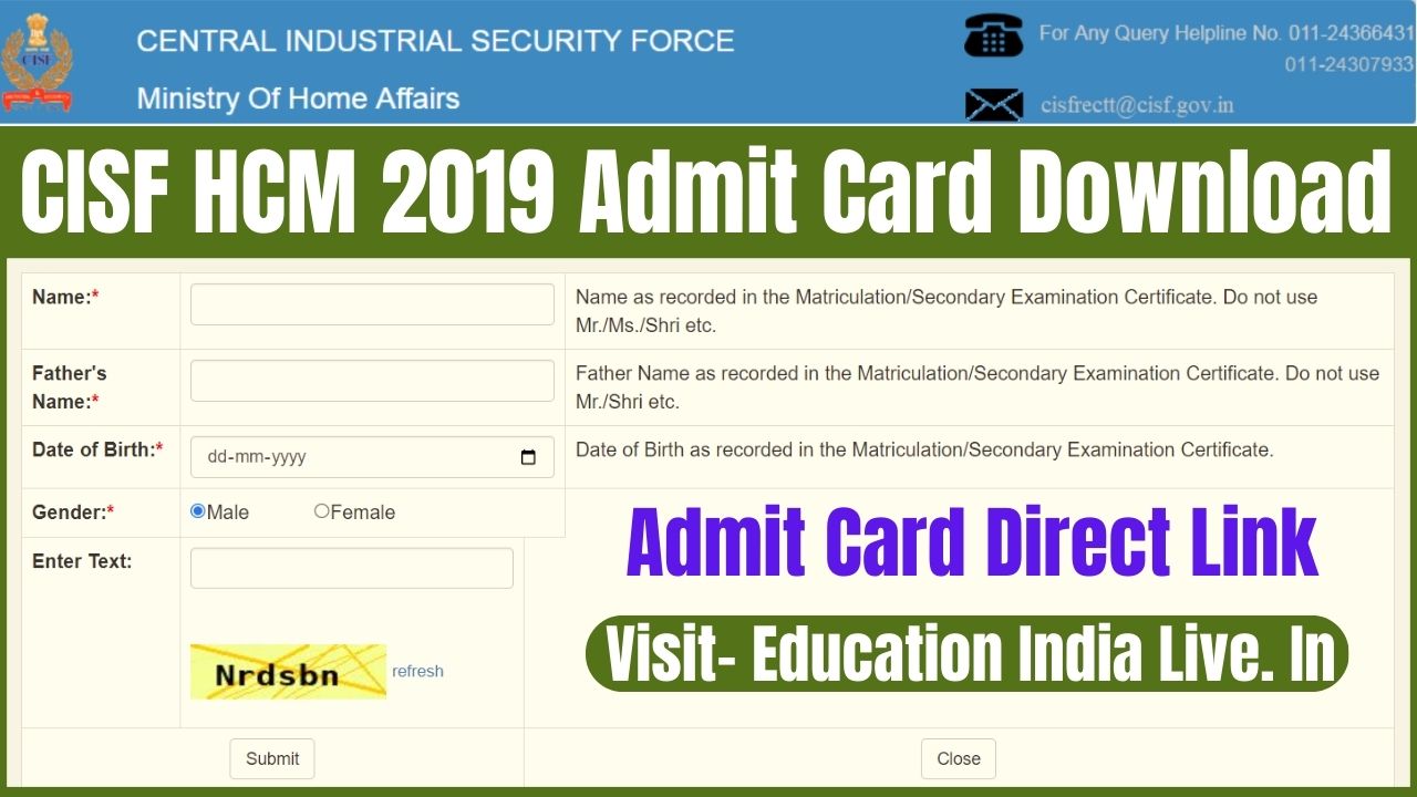 Admit Card - Education India Live