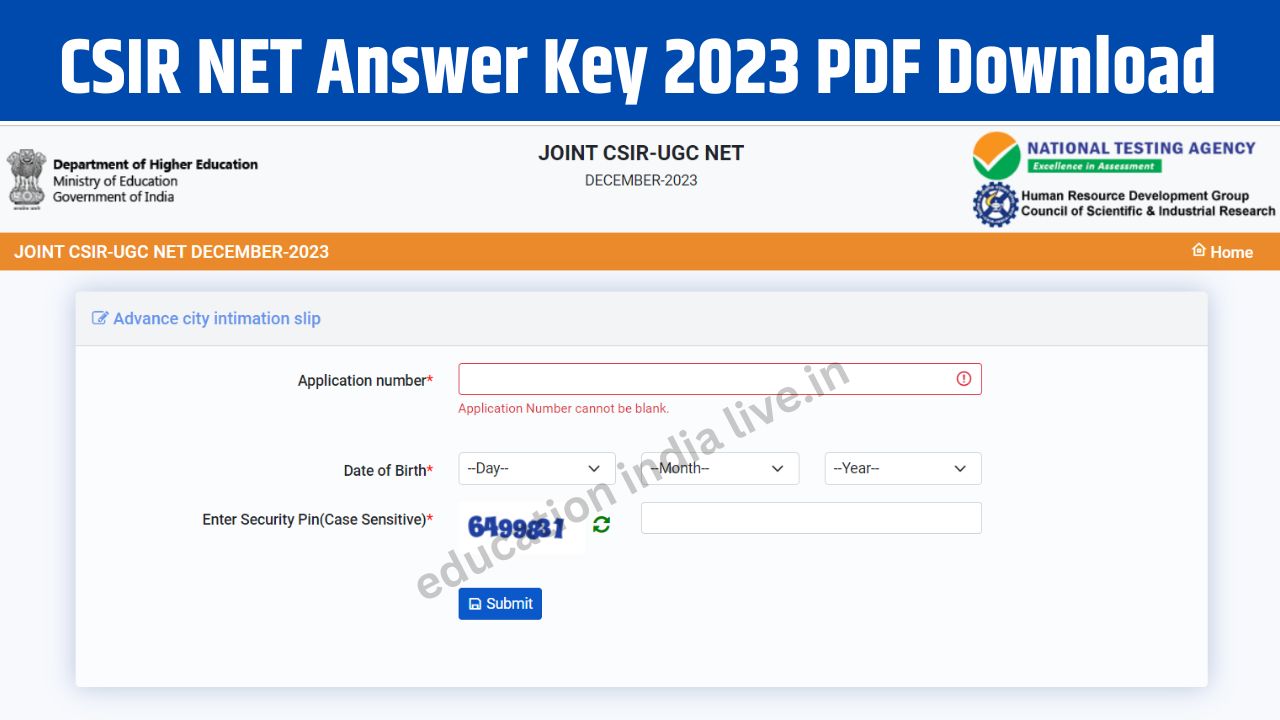 CSIR NET December 2023 Answer Key Download Link: सीएसआईआर नेट आंसर की ...