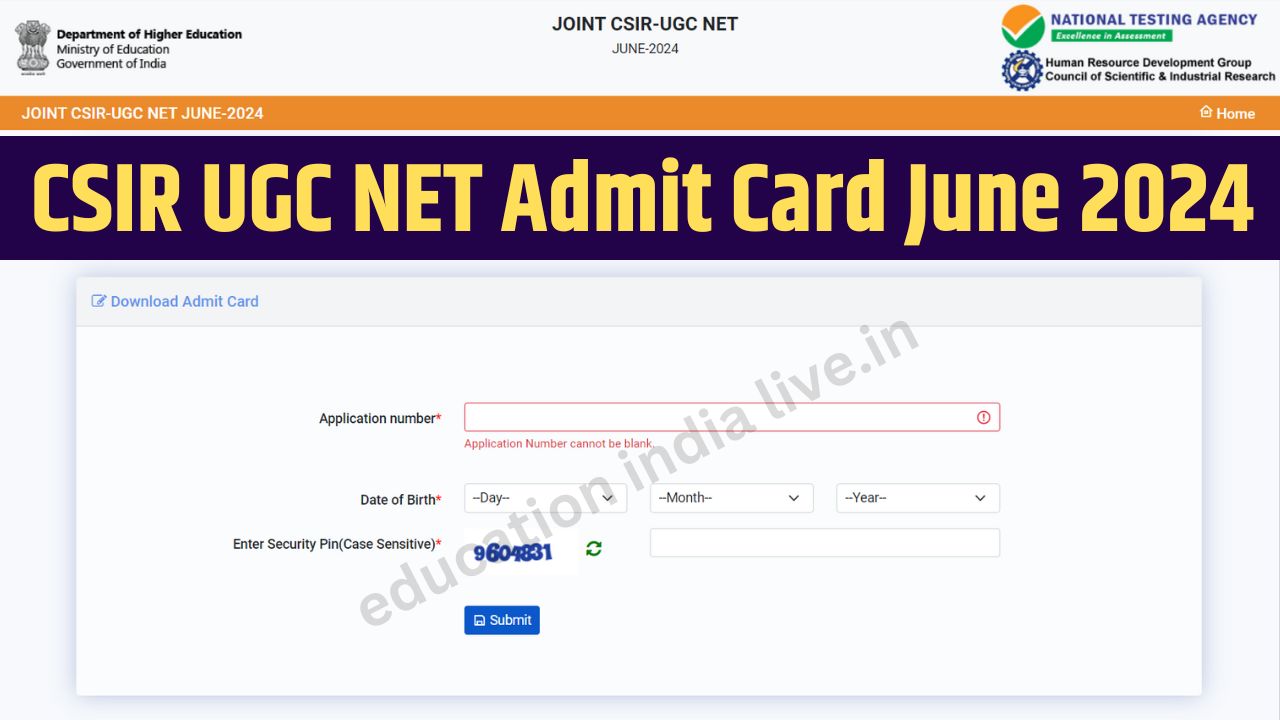 CSIR UGC NET Admit Card 2024 Download For June Session: सीएसआईआर नेट ...