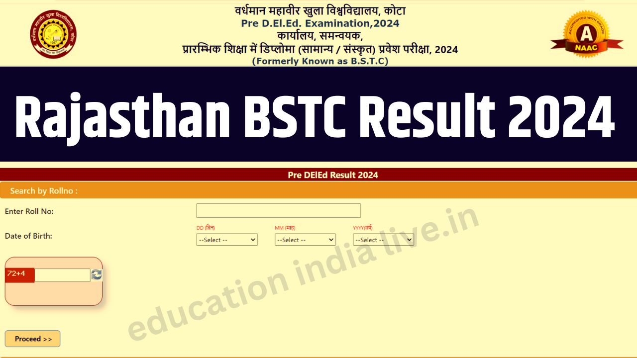 BSTC Result 2024 Official Website @ predeledraj2024.in: राजस्थान ...