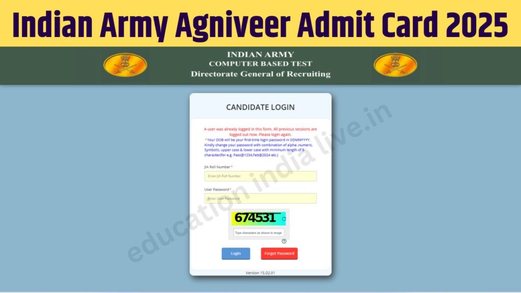 Army Agniveer Admit Card 2025 Download Link: आर्मी अग्निवीर का एडमिट ...